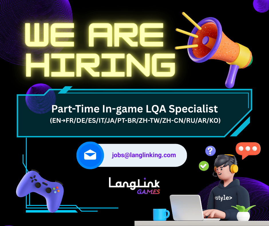 Part-Time In-Game LQA Specialist (Remote) | LangLink Game